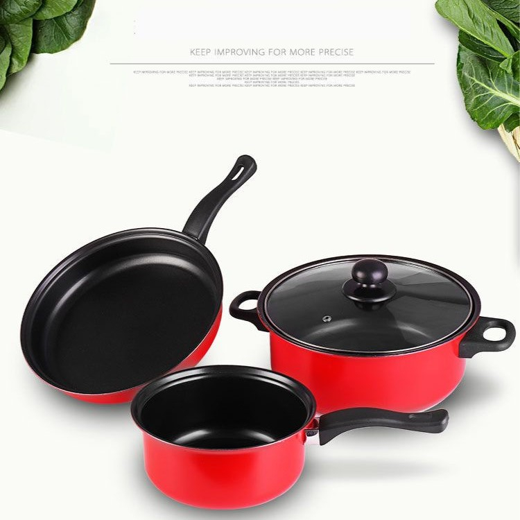 Jual Panci Set 3 IN 1 Wajan Teflon Stainless Steel Cookware Set Free ...