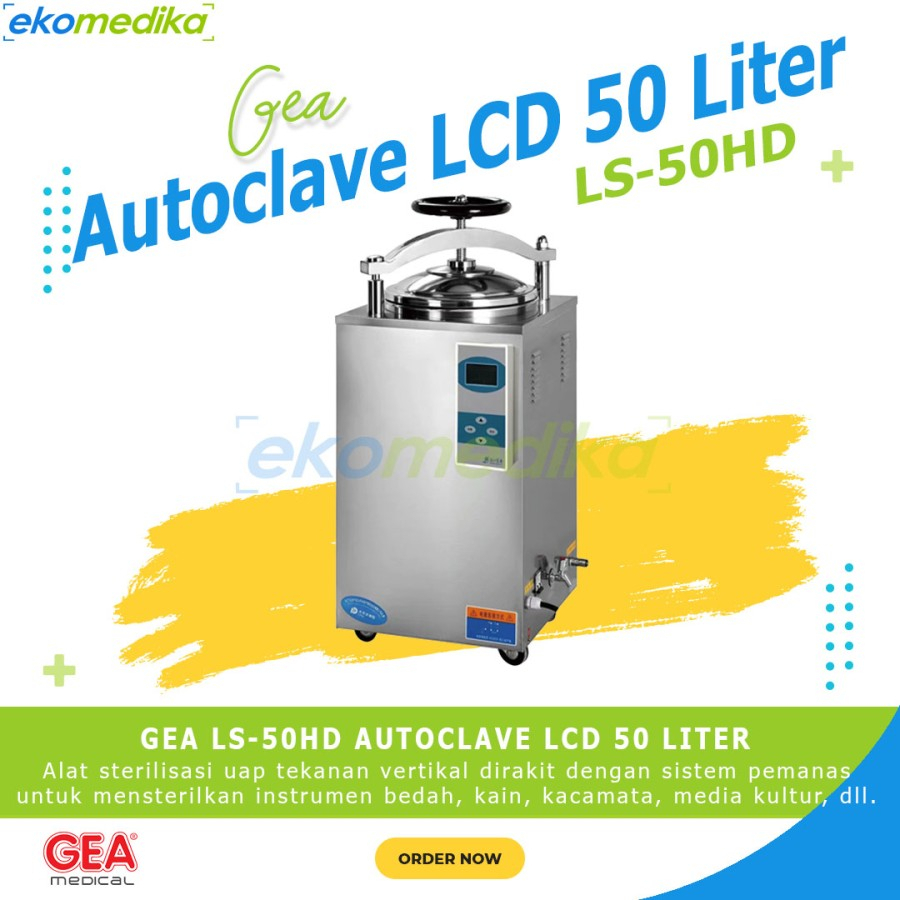 Jual Autoclave 50 Liter Digital GEA LS 50HD/Autoclave GEA LCD LS50HD ...
