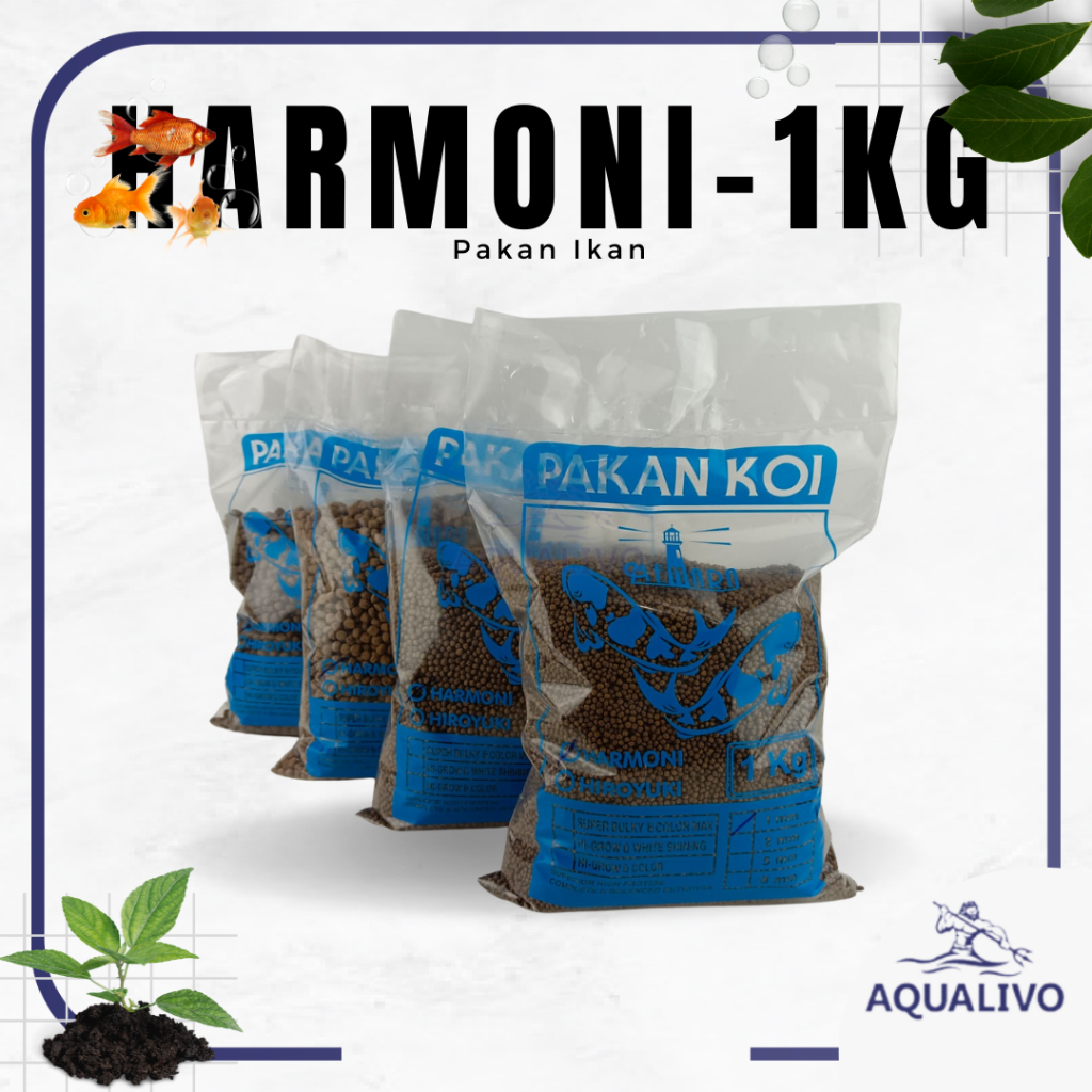 Jual Harmoni 1 Kg Pakan Koi Original Pack Pelet Ikan 1000gr Fish Food ...
