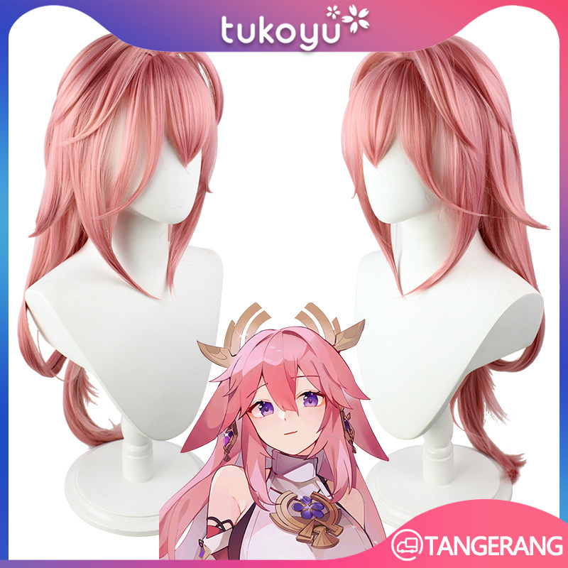 Jual Wig Cosplay Yae Miko/Genshin Wig/Cosplay Pink Wig/Rambut Palsu ...