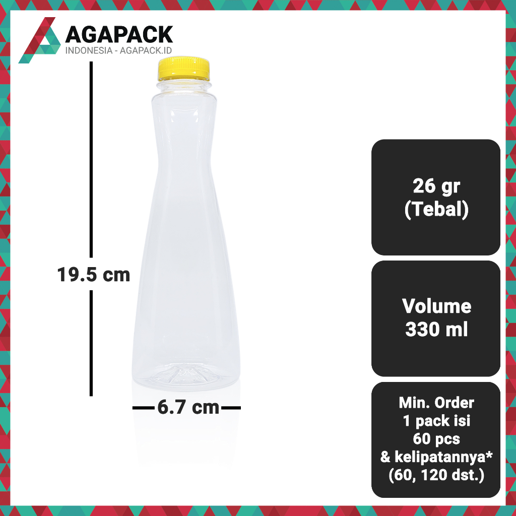 Jual Botol Flexy 330ml Flexi 330 ml Plastik PET Jus Susu Sirup Kopi 350 ...