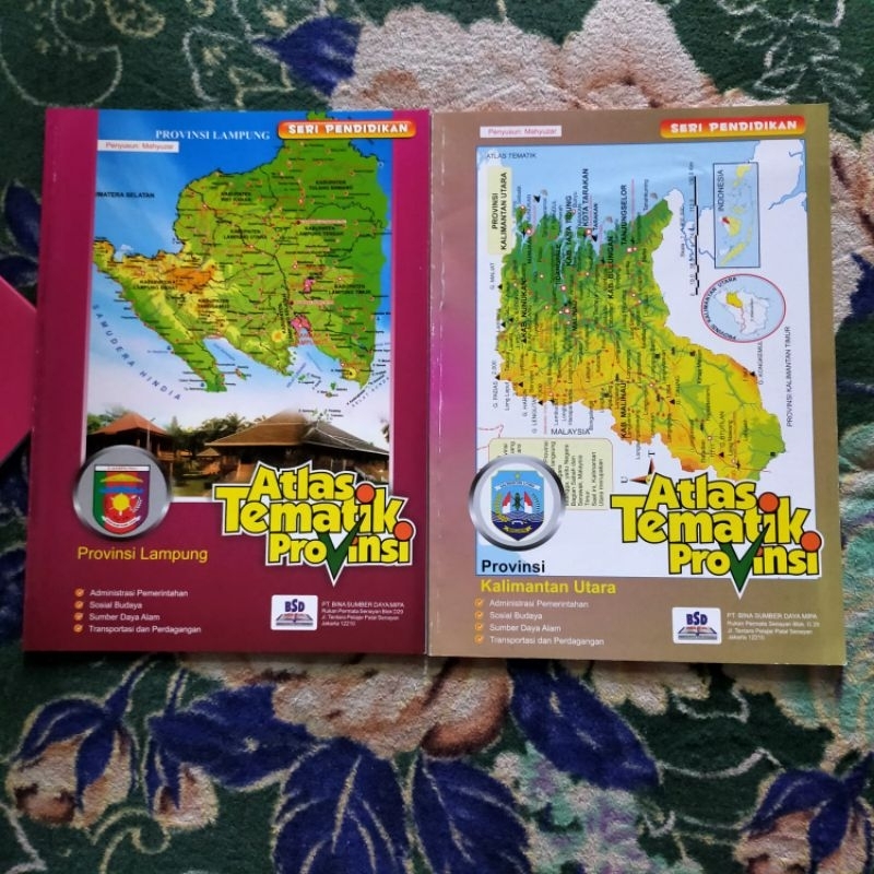 Jual ORIGINAL BUKU PETA ATLAS TEMATIK PROVINSI KALIMANTAN UTARA LAMPUNG ...