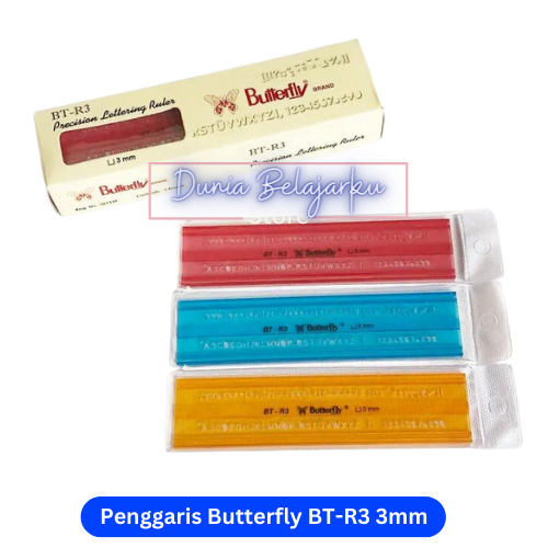 Jual Penggaris Butterfly BT-R3 3mm / Penggaris Mal Huruf Abjad dan ...