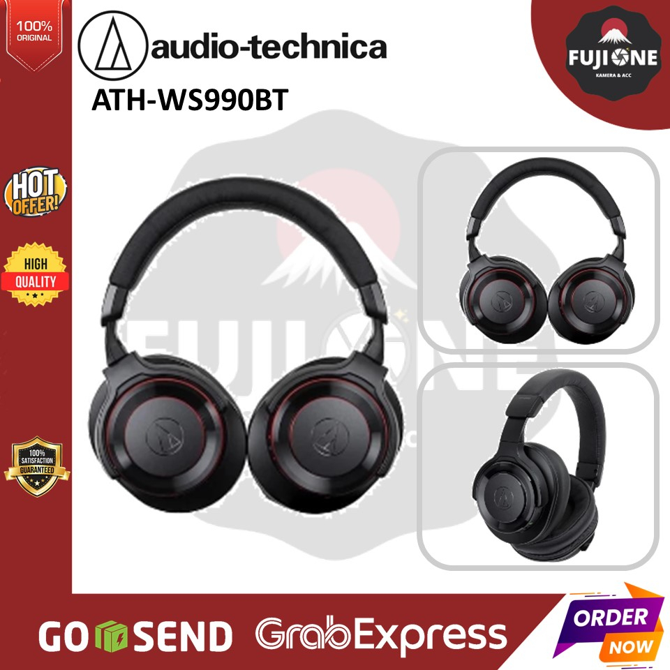 Jual Audio Technica ATH-WS990BT Solid Bass Over-Ear Headphones -RESMI | Shopee Indonesia