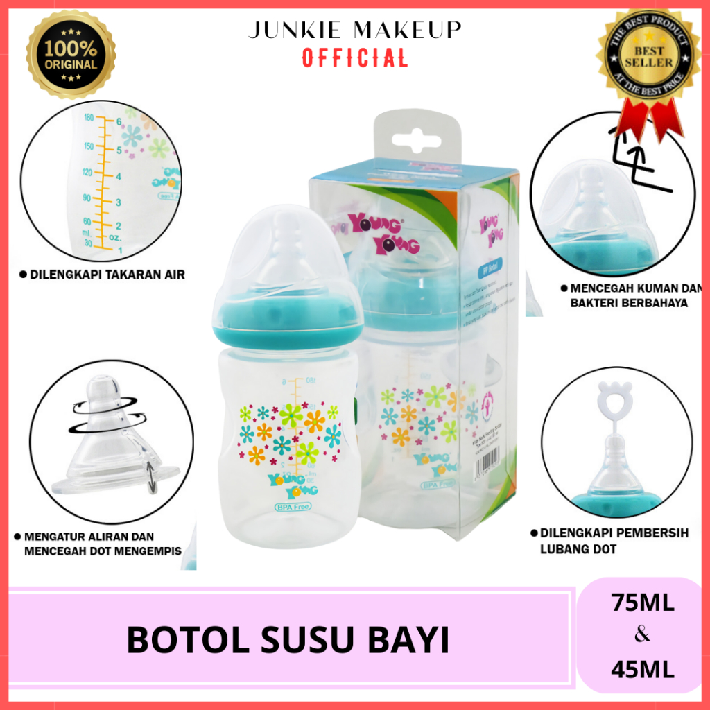 Jual Botol Dot Anak Silicone/ Botol Susu Bayi Young Young 140ML & 90ML ...