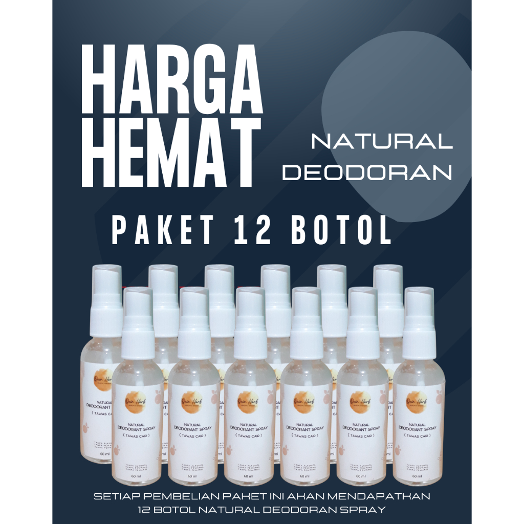 Jual Paket 12 Botol Natural Deodoran Spray Anti Bau Badan | Shopee ...