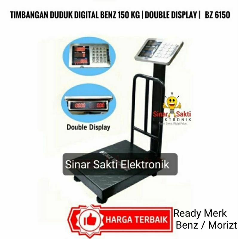 Jual Timbangan Duduk Barang Ekspedisi Paket Digital 150Kg 150 KG Benz Garansi Morizt Moritz ...