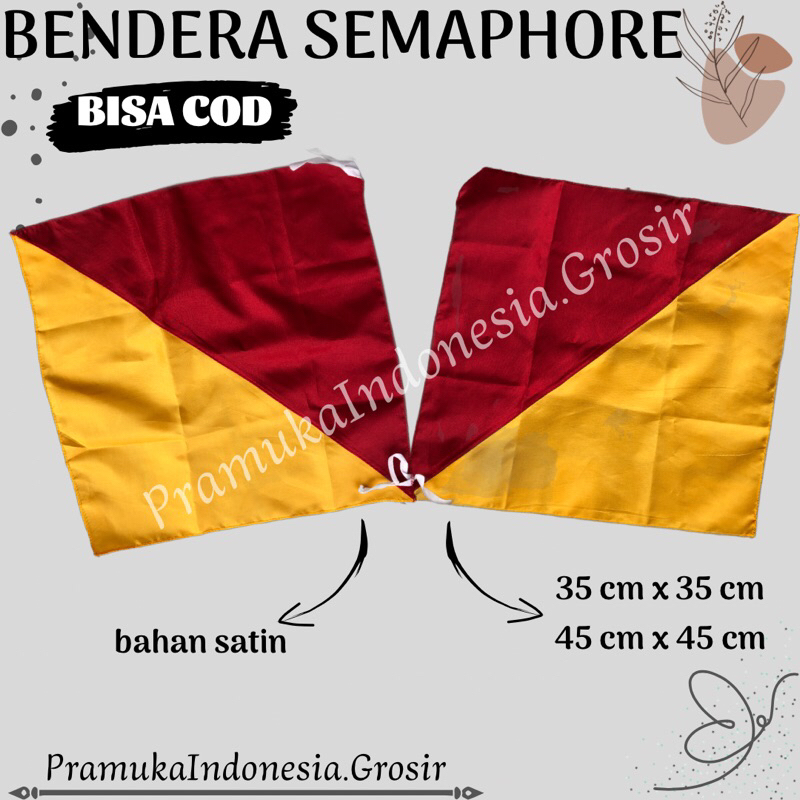Jual [TERMURAH] BENDERA SEMAPHORE PRAMUKA 35x35 45x45 cm/ BENDERA ...