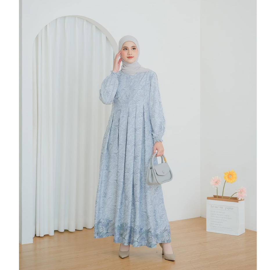 Jual Le Khari Alena Gamis Armany Silk Gamis Busui Size S-XL | Shopee ...