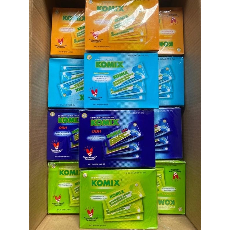 Jual Komix sirup obat batuk 1 box isi 30 sachet @7ml | Shopee Indonesia