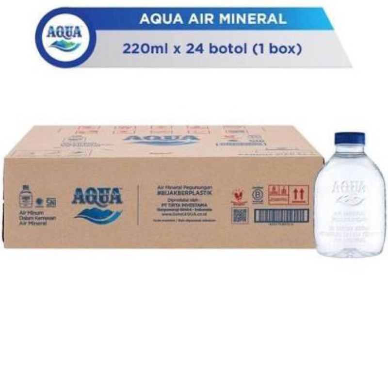 Jual Aqua Cube 220ml Botol Mini Limited Edition 1 Dus / Karton isi 24 ...