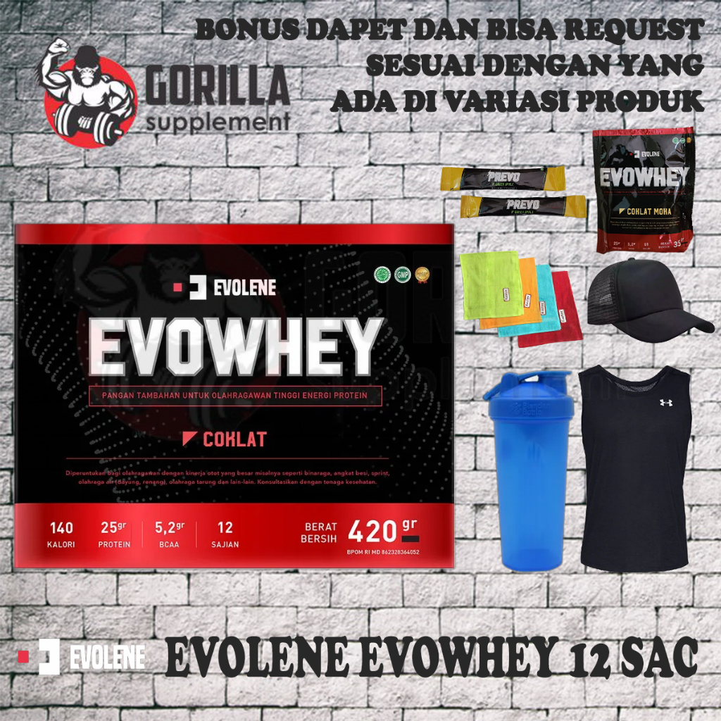 Jual EVOLENE EVOWHEY 12 Sachet 420 Gram Gr Evolene Whey Protein evo ...