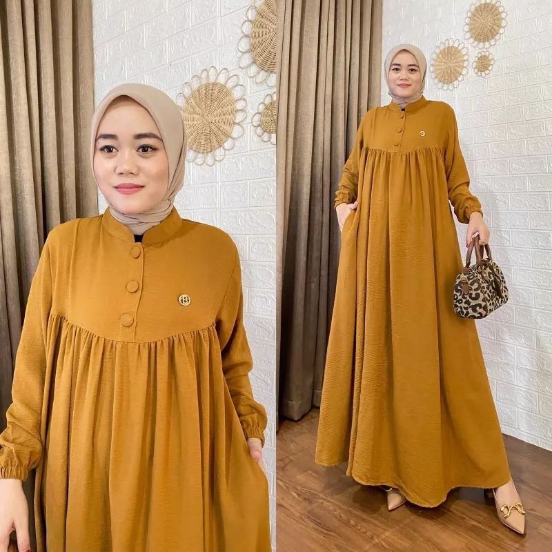 Jual GAMIS VIRAL CRINKLE AIRGLOW BUSUI LD 11O CM PANJANG 135 CM//BUSANA ...