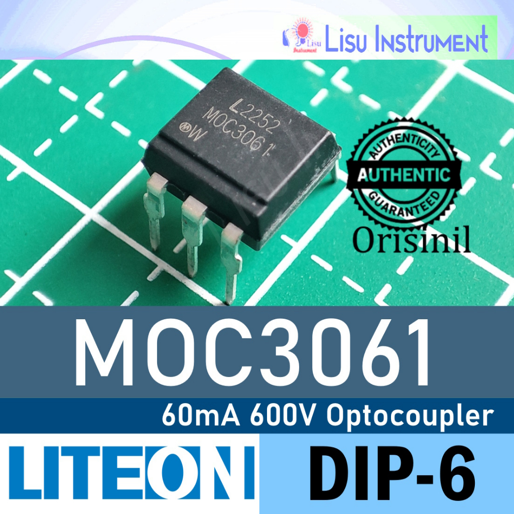 Jual MOC3061 60mA 600V Optocoupler DIP-6 Original Lite-ON | Shopee ...