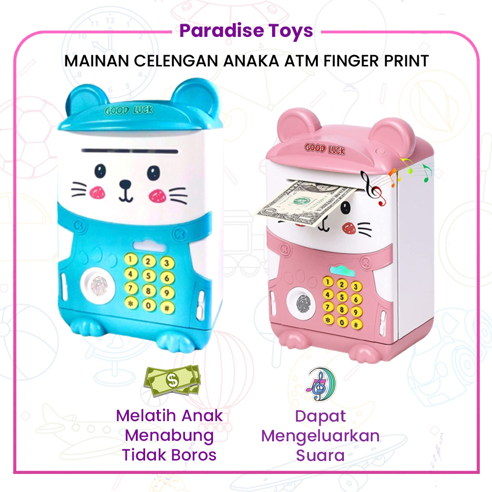 Jual Dual Lock Fingerprint Piggy Bank Cash Money Coin Saving Banks Safe ...