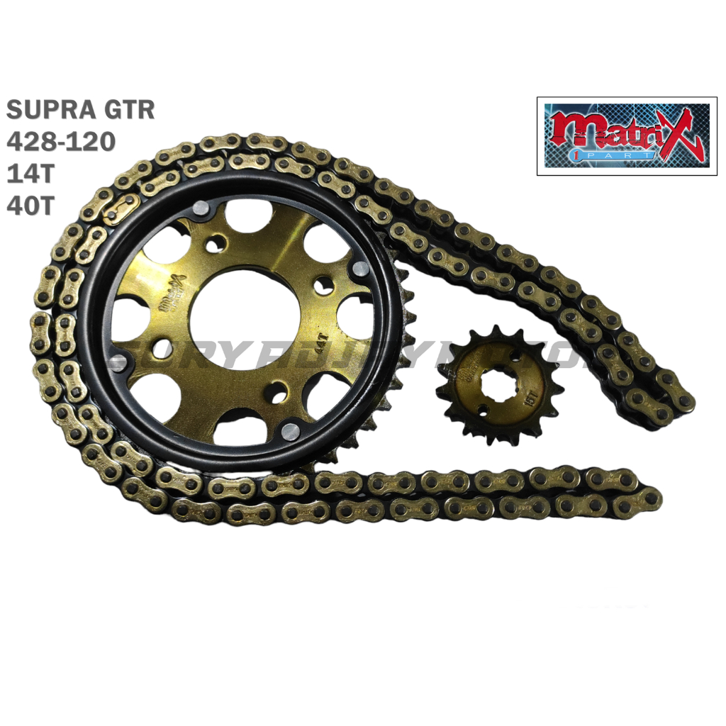 Jual Gear Set Gearset Girset Supra GTR 150 Sonic 150 428H-120 14T-40T ...