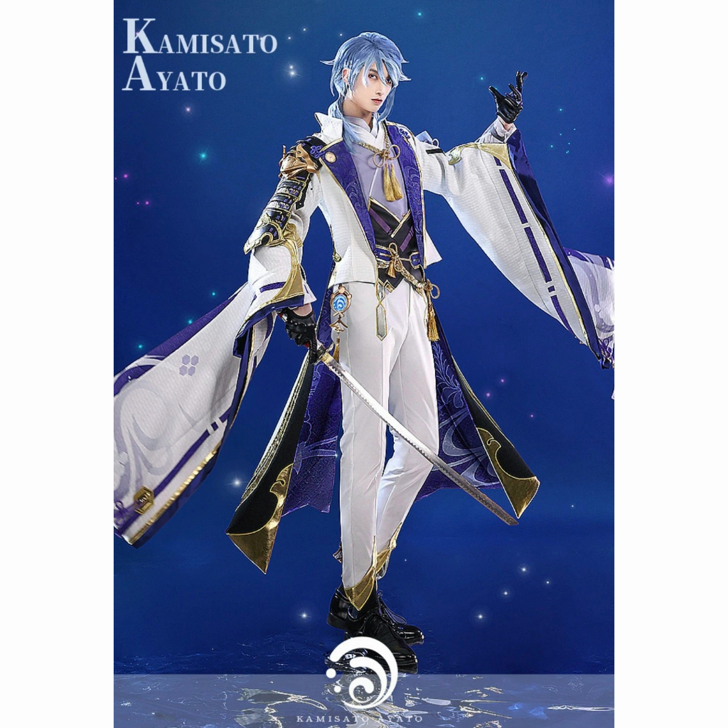 Jual Kamisato Ayato Cosplay Game Genshin Impact Cosplay Costume