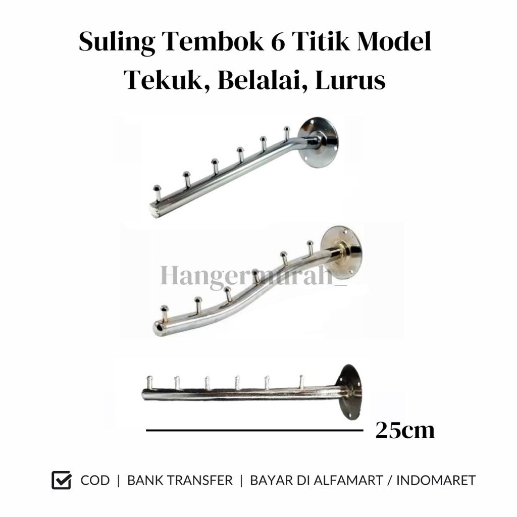 Jual Hanger Suling Tempel Tembok 6 Titik Model Tekuk, Belalai, dan ...