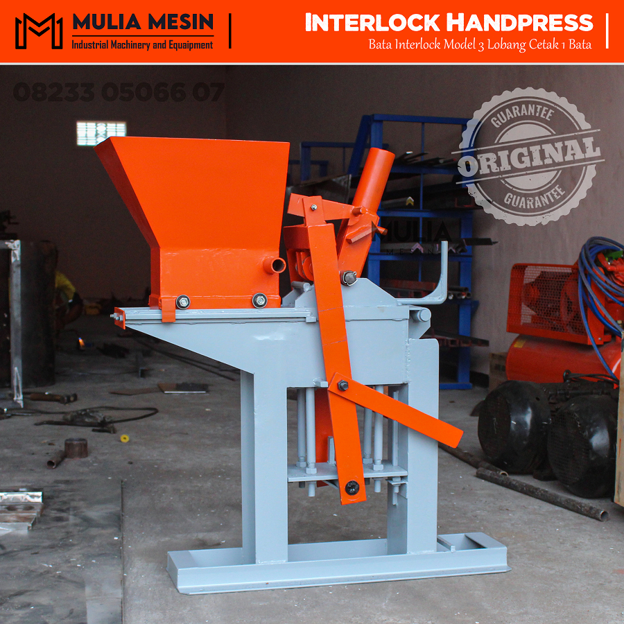 Jual mesin bata interlock 3 lobang manual cetakan bata interlocking ...