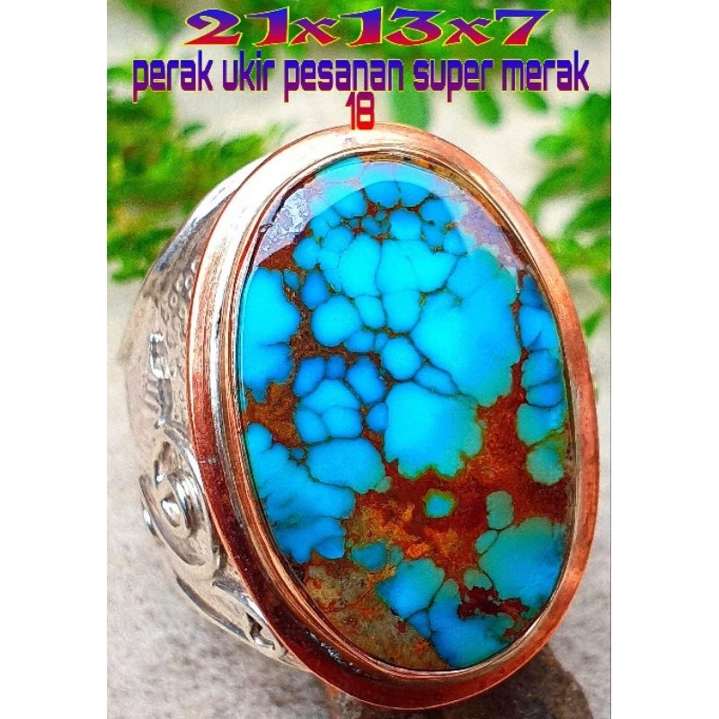 Jual Pirus Persia Natural Urat Merah Fancy Blue A638 | Shopee Indonesia