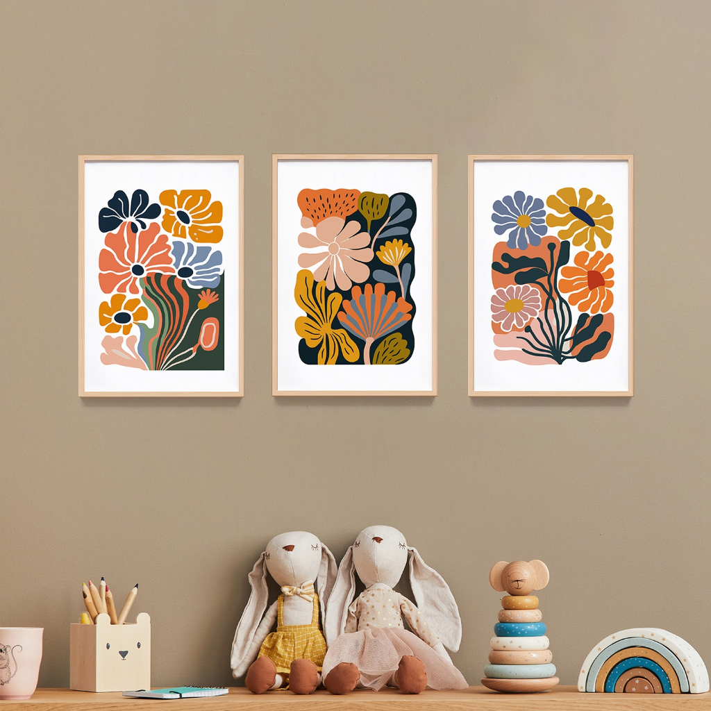 Jual lukisan print bunga abstrak matisse art - wall dekor rumah frame ...