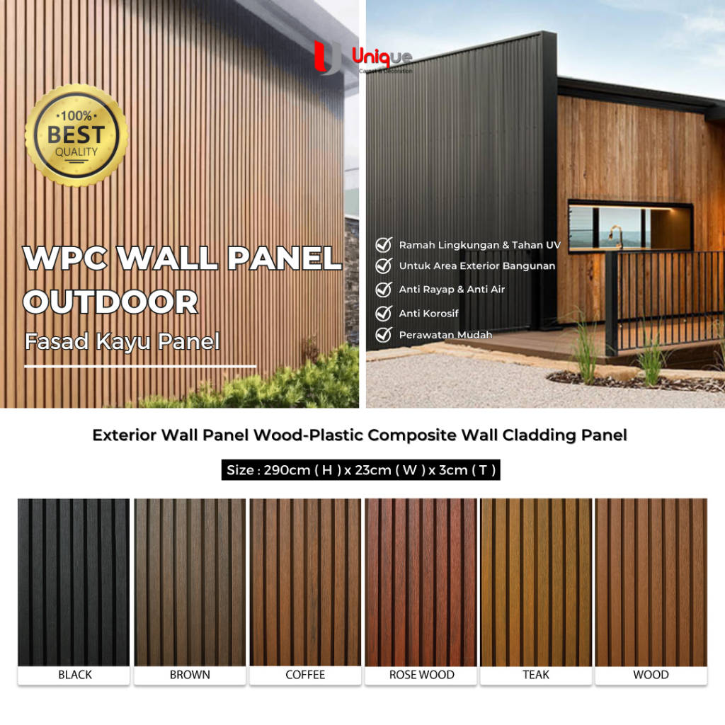 Jual WPC Wallpanel Outdoor / Panel Dinding Minimalis / Kisi - Kisi Modern Motif Kayu | Shopee ...