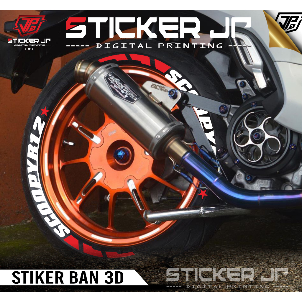 Jual Sticker Ban / Font Ban / Tire Bomb / 3D stiker ban SCOOPY R12 ...