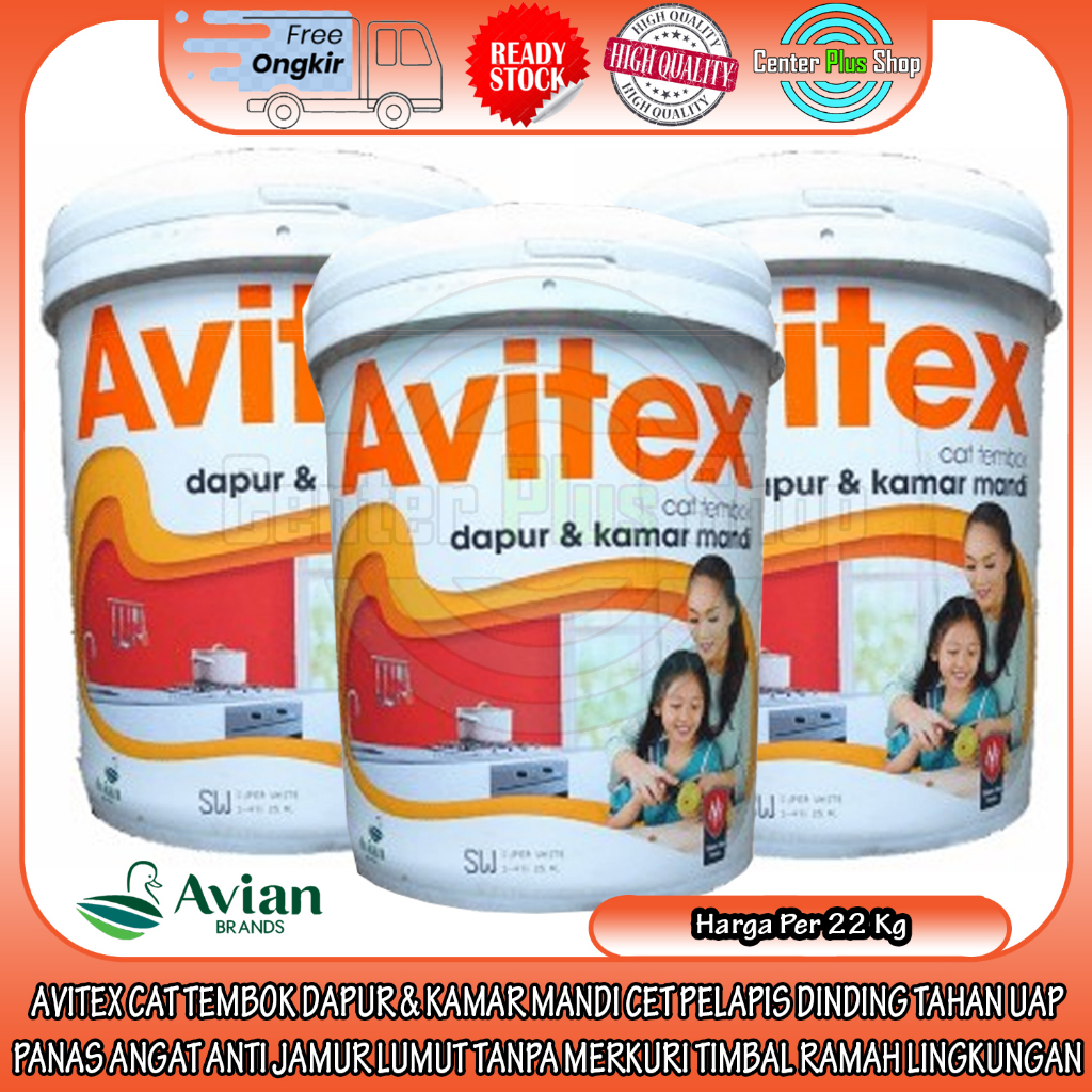 Jual AVITEX CAT TEMBOK DAPUR & KAMAR MANDI 22 KG CET PELAPIS DINDING ...
