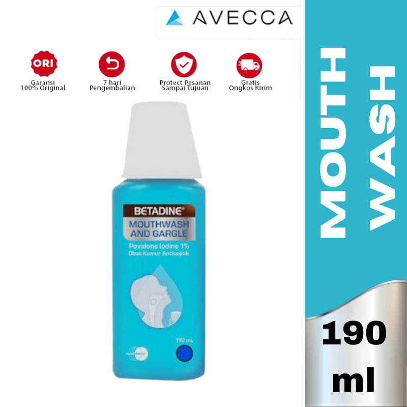 Jual Betadine Mouthwash and Gargle 190 ml / Obat Kumur Antiseptik / Sariawan / Gusi Bengkak ...