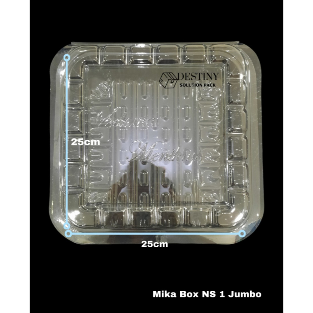 Jual Plastik Mika Box Kue / Makanan / Snack NS 1 Jumbo (25pcs) | Shopee ...