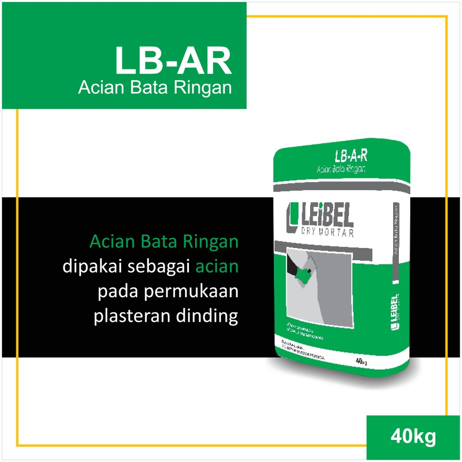 Jual LEIBEL Mortar ACIAN Bata Ringan ( 40 kg ) | Shopee Indonesia