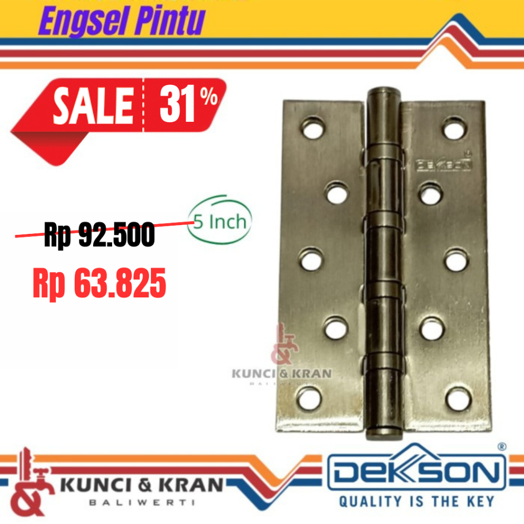 Jual Engsel Pintu Dekkson ES IR 5X3X3MM 4BB SN Engsel Besi Engsel Pintu ...