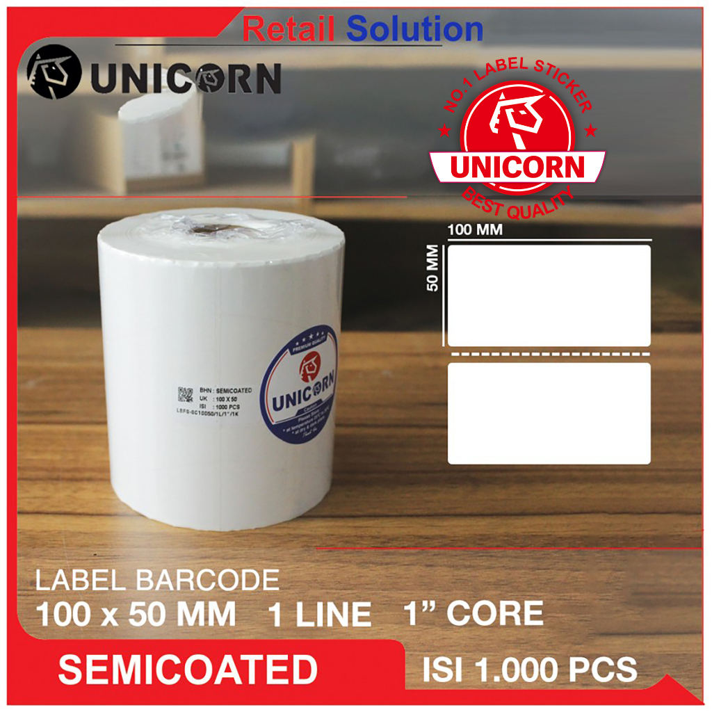 Jual Stiker Label Barcode Semicoat 100x50 mm / 100 x 50 mm / 100x50mm | Shopee Indonesia