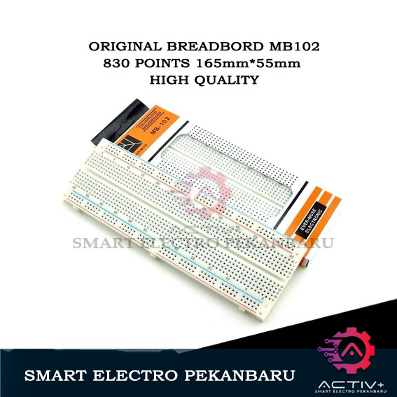 Jual ORIGINAL Breadboard MB-102 16.5 cm x 5.5 cm MB102 830 Point Solderless Bread PCB Project ...