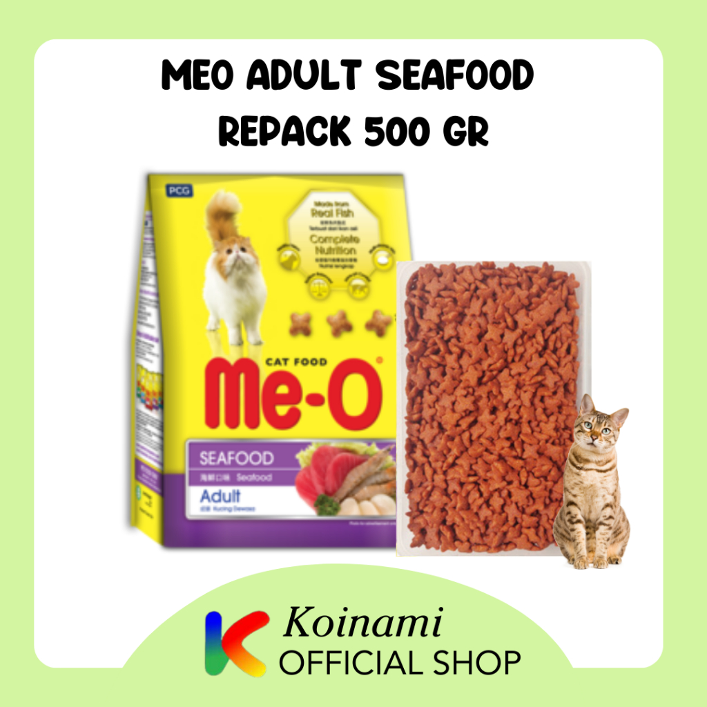 Jual Meo Adult Seafood REPACK 500 gram cat food / makanan kucing ...