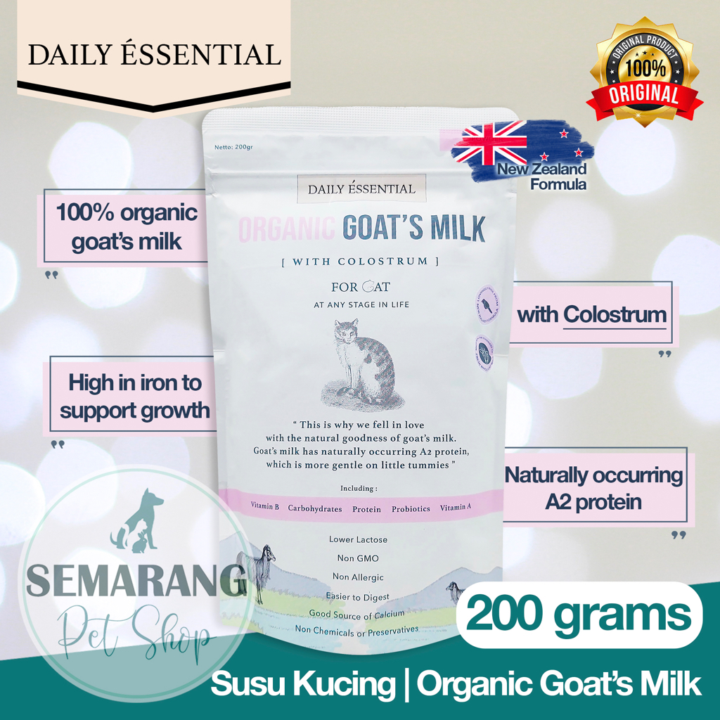 Jual DAILY ESSENTIAL Organic Goat's Milk for Cat 200gr | Babycat Milk ...