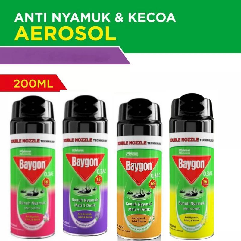 Jual BAYGON Anti Nyamuk Semprot 200ml Baygon Aerosol Obat nyamuk 200ml ...