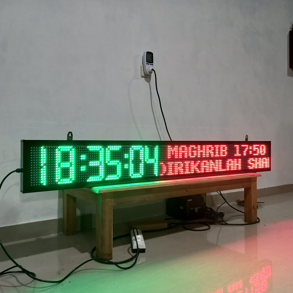 Jual Running text jam jadwal sholat 160x20cm P10 | Shopee Indonesia