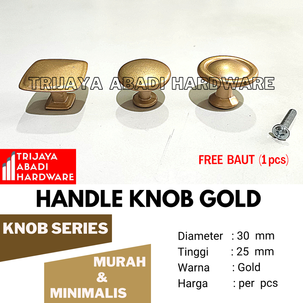 Jual Handle Knob Gold Black Bulat 110 111 112 Tarikan Laci Pintu Murah ...