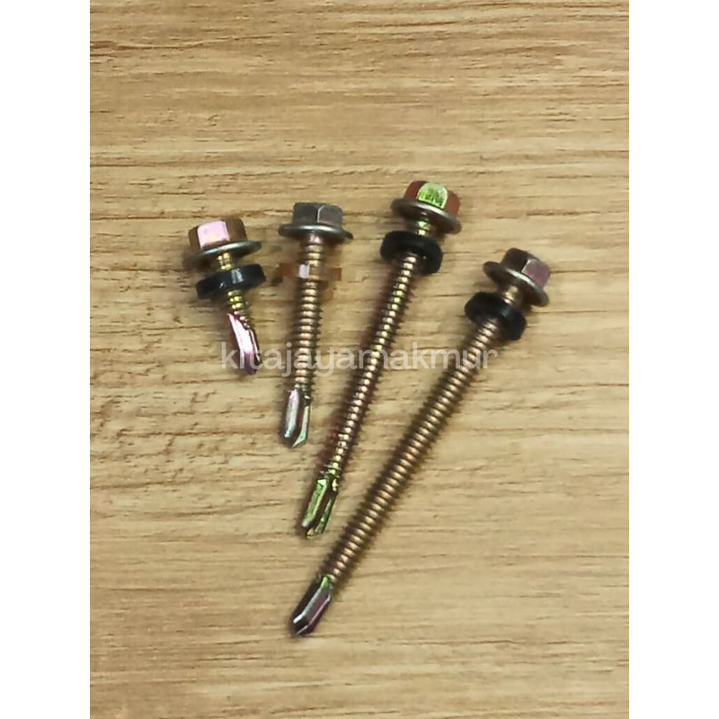 Jual 25 Pcs Baut Skrup Roofing Sekrup Ruping Baut Baja Ringan KJM ...