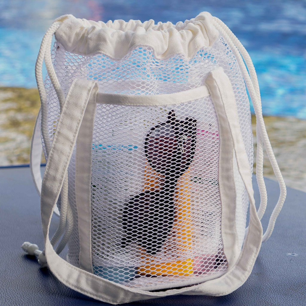 Jual Tokyo Mesh Totebag White Tas Serut Wanita Tote Bag Tas Belanja Tas ...