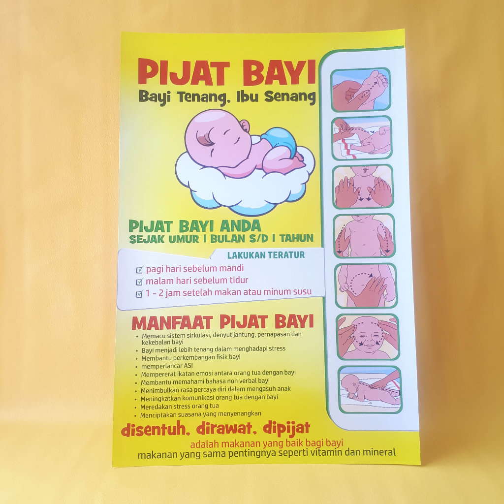 Jual Poster Kebidanan | Poster Pijat Bayi | Poster Manfaat Pijat Bayi ...