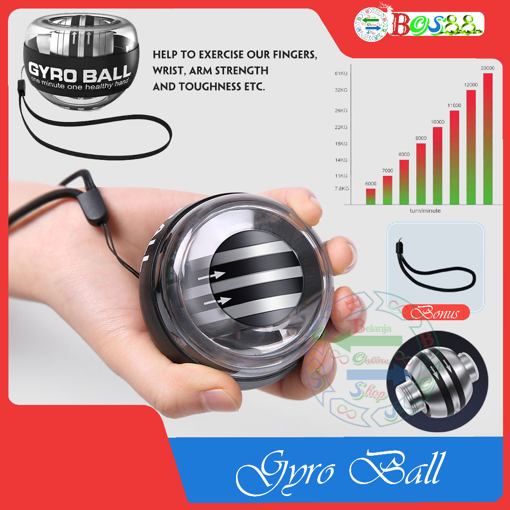 Jual Gyro Ball Spinner 6 Warna Powerball Metal LED Auto Starter Hand ...