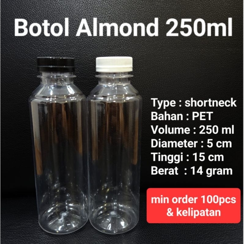 Jual Botol Almond 250ml | Botol 250ml Tutup SN | Shopee Indonesia