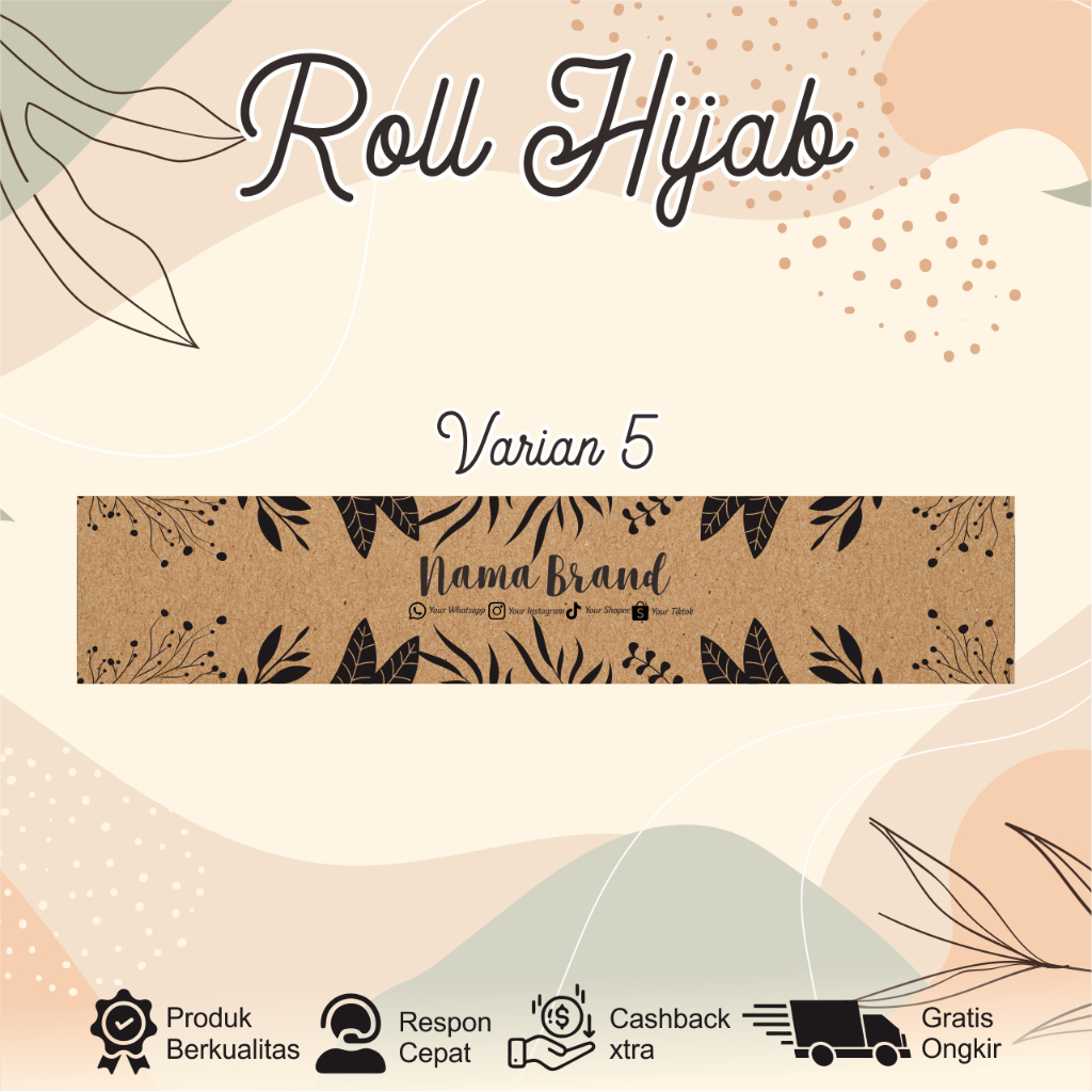Jual Roll Hijab/Souvenir Wedding/Makanan Label Persegi Panjang Craft ...