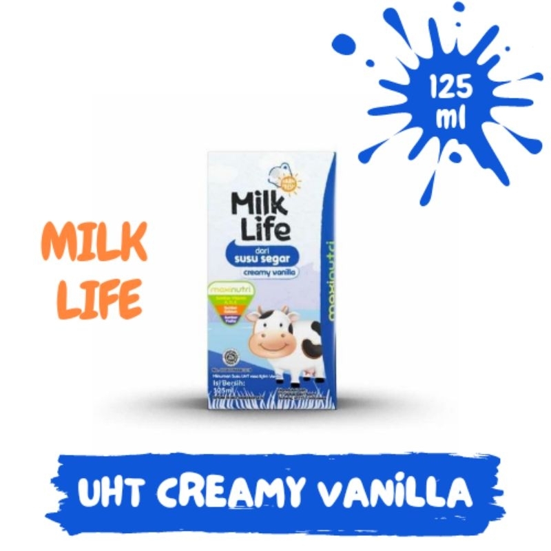 Jual MILK LIFE UHT[BISA MIX] CREAMY VANILLA 115ML // 40+5PCS // 1DUS ...