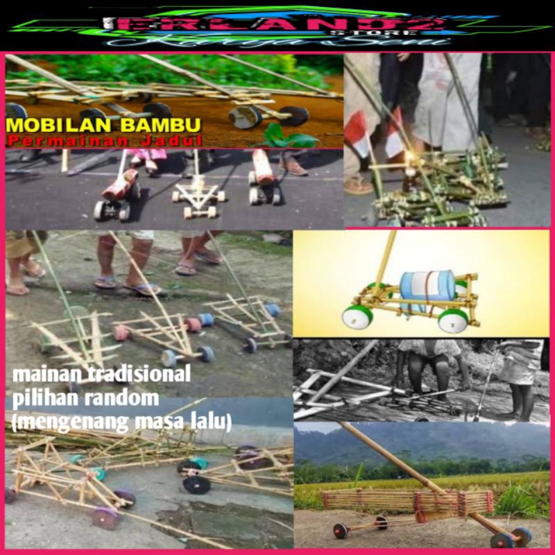Jual mainan tradisional mobilan bambu jadul | Shopee Indonesia