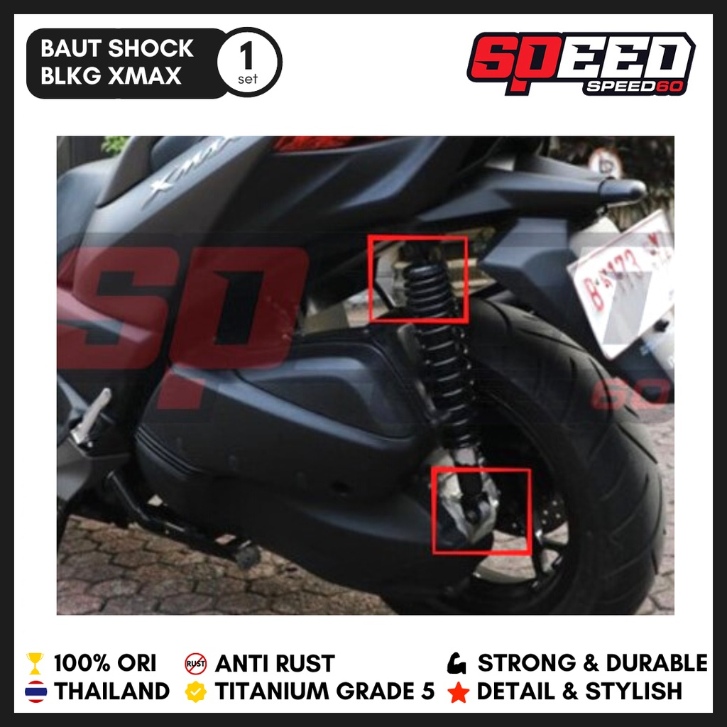 Jual Baut Shock Belakang Xmax Baut Titanium Grade 5 Thailand King Nut ...