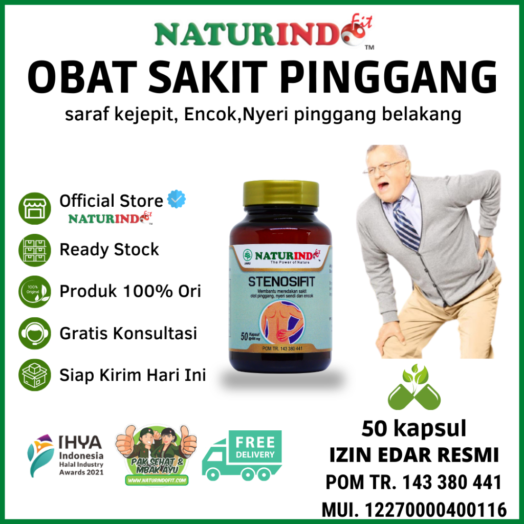 Jual Obat Sakit Pinggang Saraf Terjepit Herbal Encok Boyok Kecetit ...