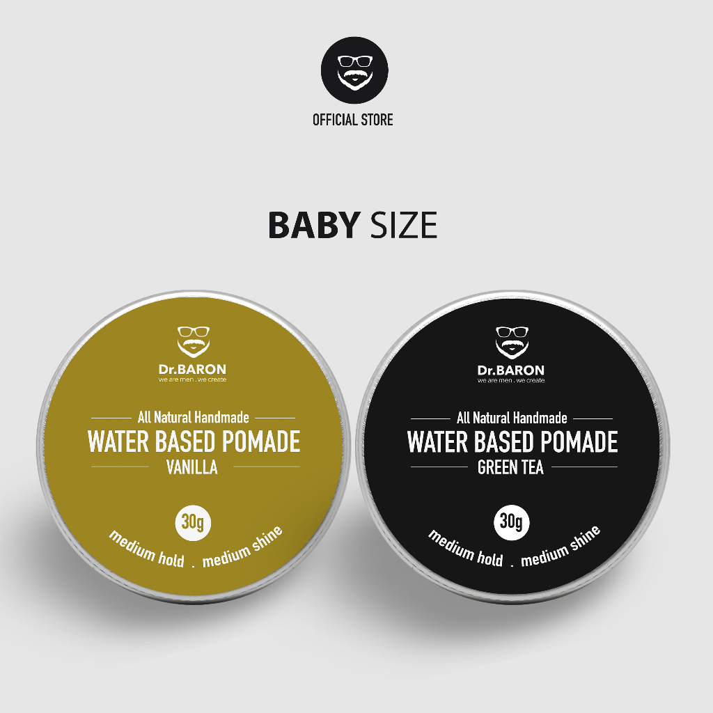 Jual BABY Waterbased Dr.Baron Pomade VANILLA or GREEN TEA | MEDIUM ...
